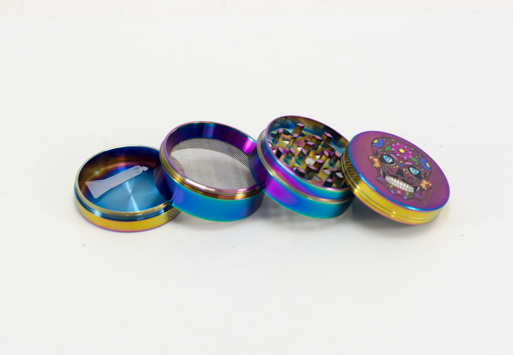 Grinder Metal 4 partes Tornasol Tapa Calavera SM-173 » Green Panther